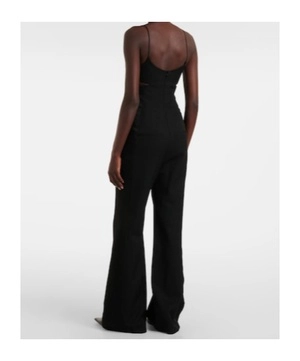 Victoria Beckham Cami Cutout Crêpe Satin Jumpsuit Wide Leg