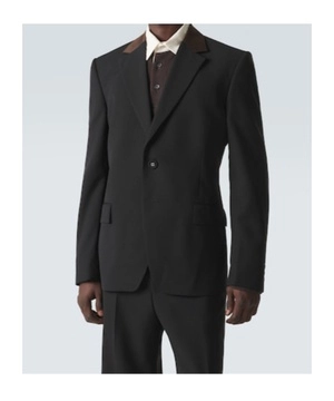 WALES BONNER Alto Satin-trimmed Virgin Wool Blazer