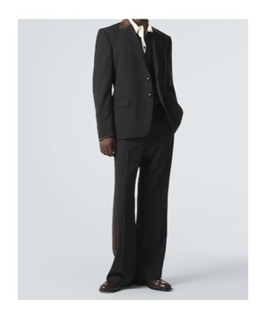 WALES BONNER Alto Satin-trimmed Virgin Wool Blazer