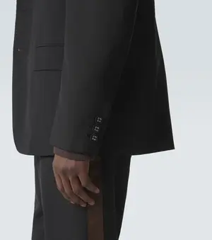 WALES BONNER Alto Satin-trimmed Virgin Wool Blazer