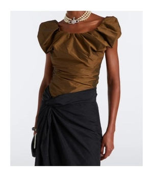 VIVIENNE WESTWOOD Ginnie Off-shoulder Ruffled Top - Brown