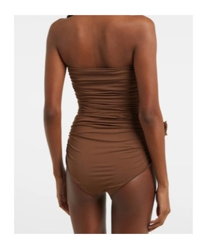 Magda Butrym Floral-appliqué Ruched Swimsuit