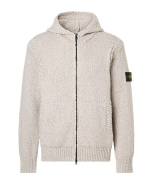 Stone Island Compass Cotton Zip-up Hoodie - White