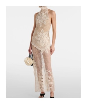 Magda Butrym Crochet Floral High Neck Sleeveless Top