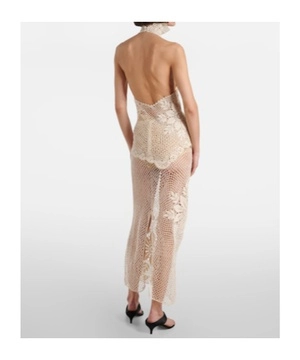 Magda Butrym Crochet Floral High Neck Sleeveless Top