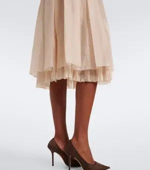 Vince Tiered Pleated Midi Skirt