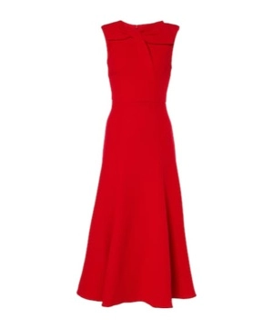 Roland Mouret Wool Crêpe Midi Dress - Red