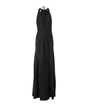 Victoria Beckham Paneled Crêpe Satin Gown - Black