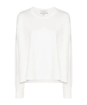 Studio Nicholson Crew Neck Long Sleeve Cropped T-shirt - White