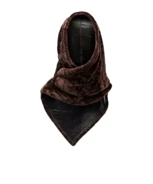 Nour Hammour Shearling Scarf - Black