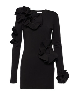 AREA Cotton-blend Mini Dress - Black