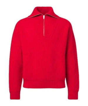 JIL SANDER Wool Half-zip Sweater - Red