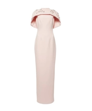 SAFIYAA LONDON Embellished Caped Crêpe Gown - Pink
