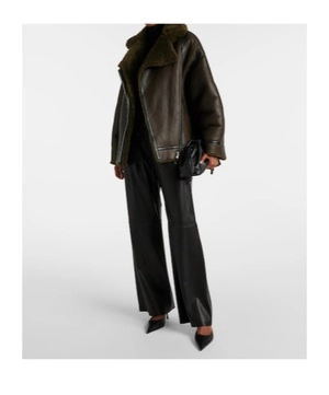 Nour Hammour Jacqueline Shearling-trimmed Leather Jacket