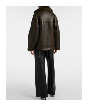 Nour Hammour Jacqueline Shearling-trimmed Leather Jacket
