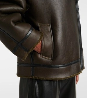 Nour Hammour Jacqueline Shearling-trimmed Leather Jacket