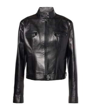 Magda Butrym Leather Biker Jacket - Black