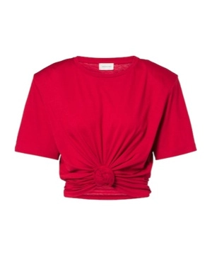 Magda Butrym Cropped Cotton-blend Jersey T-shirt - Red