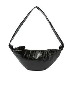 LEMAIRE Croissant Medium Coated Canvas Shoulder Bag - Black