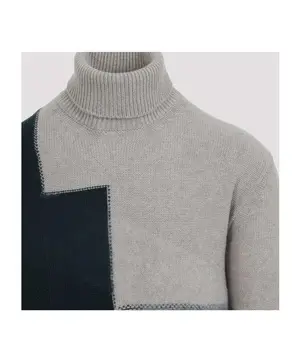 Zegna Colour-block Turtleneck Sweater