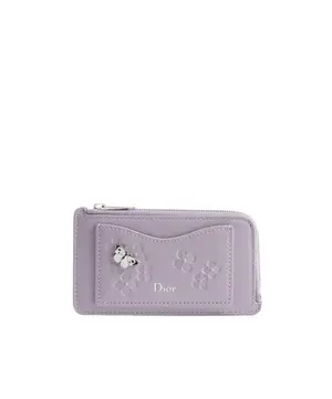 Dior Jardin Cosmos Zipped Card Holder - Purple