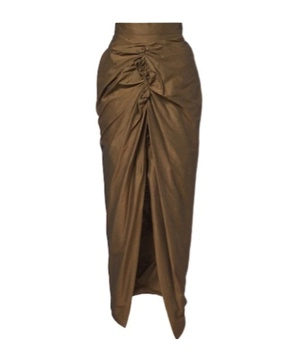 VIVIENNE WESTWOOD Panther Gathered Cotton-blend Midi Skirt - Green