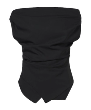 RÓHE Draped Asymmetric Top - Black