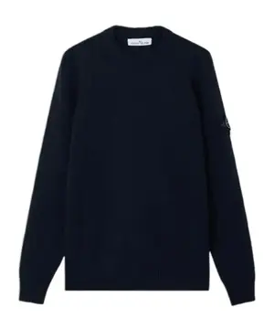 Stone Island Crew-neck Knit Top - Black