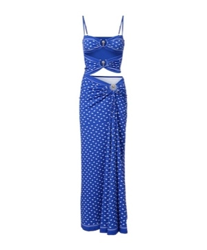 Christopher Esber Ruched Orbit Bandana Maxi Dress - Blue