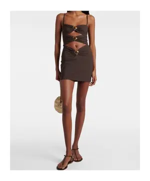 Christopher Esber Cutout Embellished Ring-detail Minidress