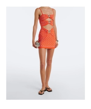 Christopher Esber Orbit Bandana Cutout Mini Dress - Orange