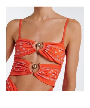 Christopher Esber Orbit Bandana Cutout Mini Dress - Orange