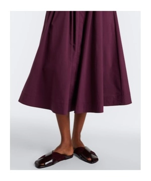 Simkhai Jazz Pleated Cotton Poplin Midi Shirt Dress - Red