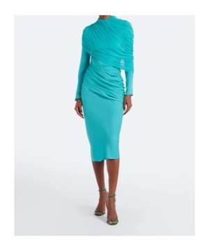 Christopher Esber Veil Draped Caped Midi Dress