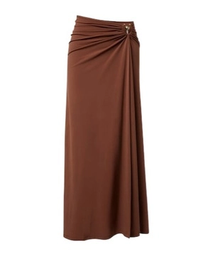 Christopher Esber Pierced Orbit Gathered Jersey Maxi Skirt - Brown