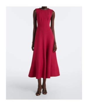 Roland Mouret Embellished Wool And Silk Midi Dress - Red