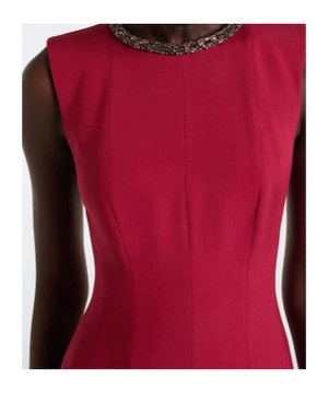 Roland Mouret Embellished Wool And Silk Midi Dress - Red