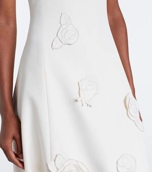 LEO Lin Floral Appliqué Midi Dress