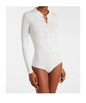 Magda Butrym Embroidered Cotton-blend Bodysuit