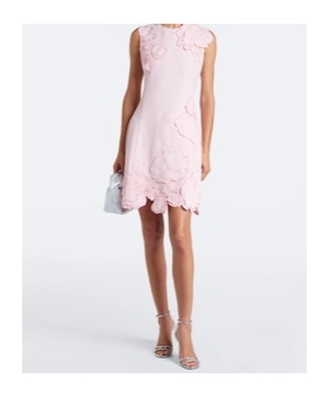 LEO Floral-appliqué Minidress