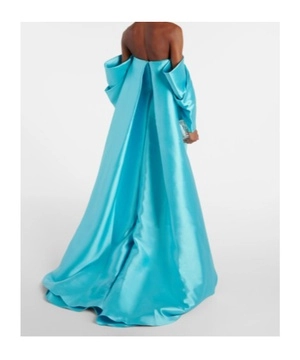 Solace Kyla Caped Twill And Crêpe Gown