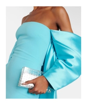 Solace Kyla Caped Twill And Crêpe Gown