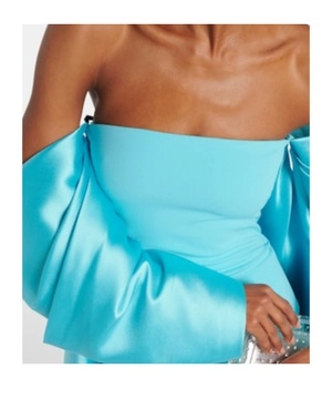 Solace Kyla Caped Twill And Crêpe Gown