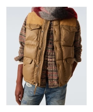 Ralph Lauren Leather-trimmed Ripstop Puffer Vest