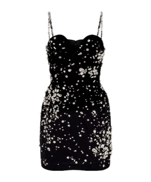 Oscar De La Renta Embellished Mini Dress - Black