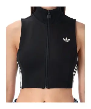 ADIDAS ORIGINALS Zip-up Cropped Top - Black