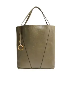 Chloé Spin Grain Leather Tote Bag - Green