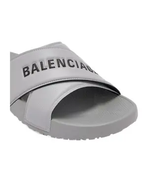 Balenciaga Logo-embossed Crossover-strap Slippers
