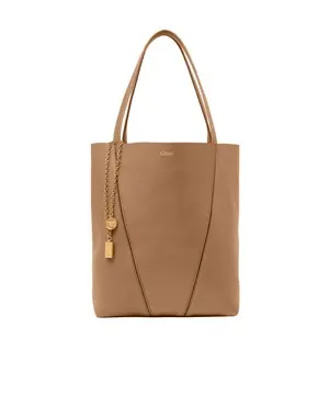 Chloé Grained Leather Tote Bag - Brown
