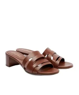 GIANVITO ROSSI Leather Mules - Brown